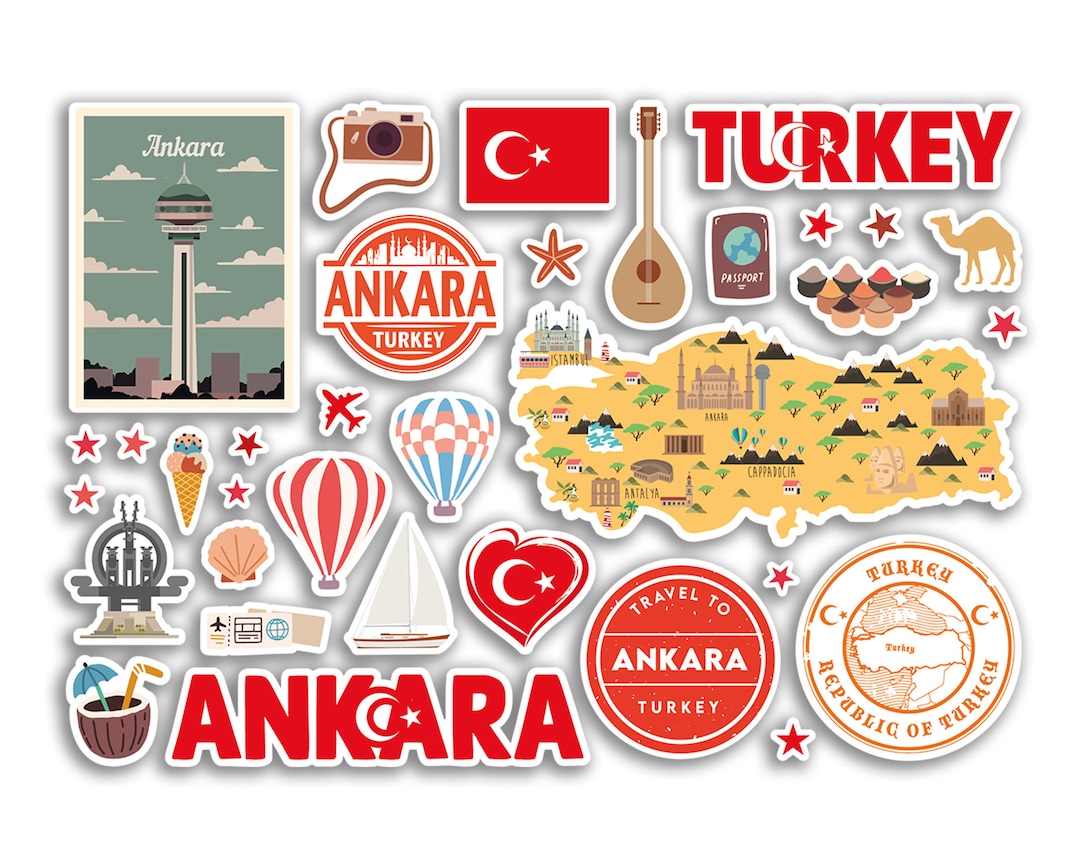 A5 Sticker Sheet Ankara Landmarks Vinyl Stickers - Turkish Turkey ...