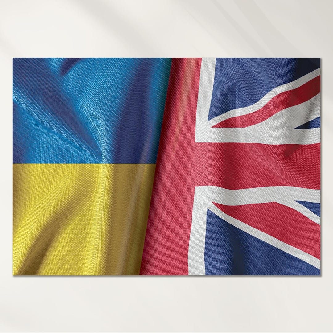 1 X Ukraine Union Jack Flag Poster Ukrainian Mixed Flags UK United ...