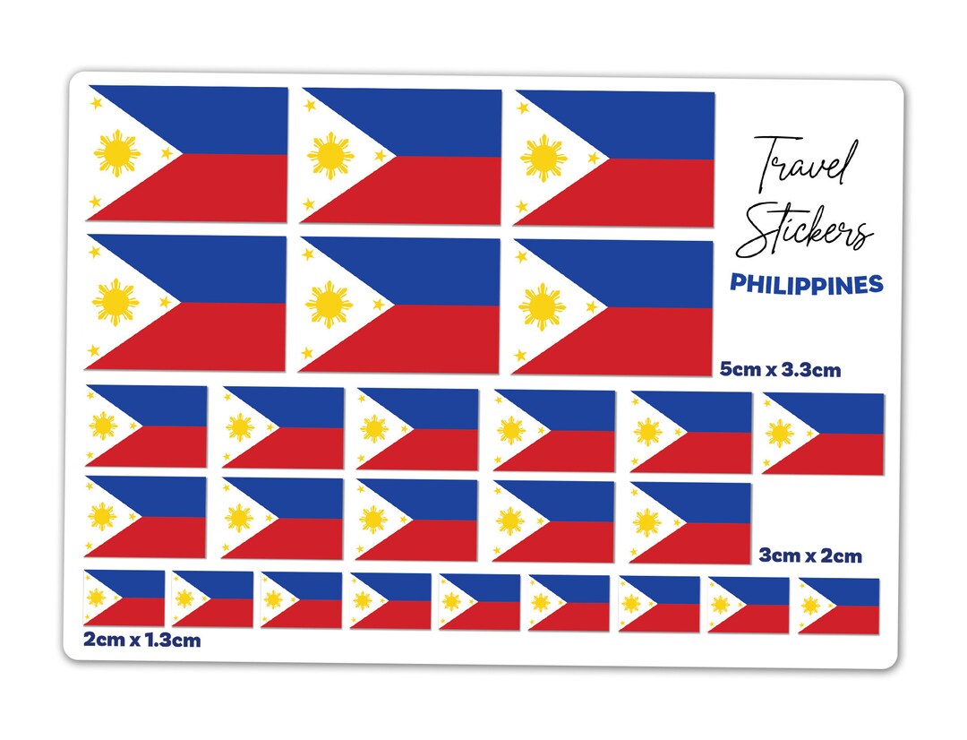 A5 Sticker Sheet Philippines Flag Vinyl Stickers - Flags Travel Holiday ...