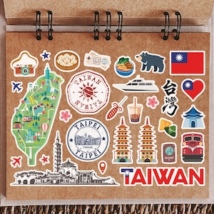 A5 Sticker Sheet Taiwan Landmarks Vinyl Stickers - Taipei Country Asia ...