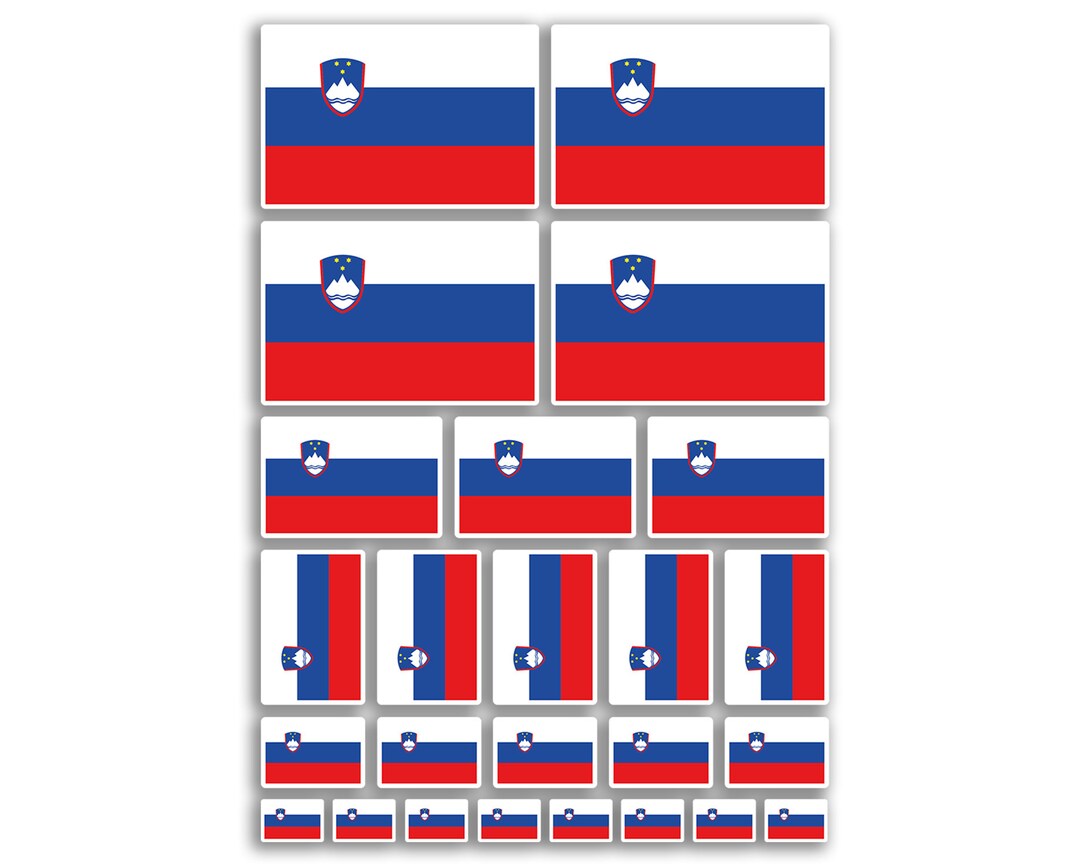 A4 Sticker Sheet Slovenia Flags Vinyl Stickers - Slovenian Country ...