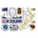 A5 Sticker Sheet New Zealand Landmarks Vinyl Stickers Map Airport ...