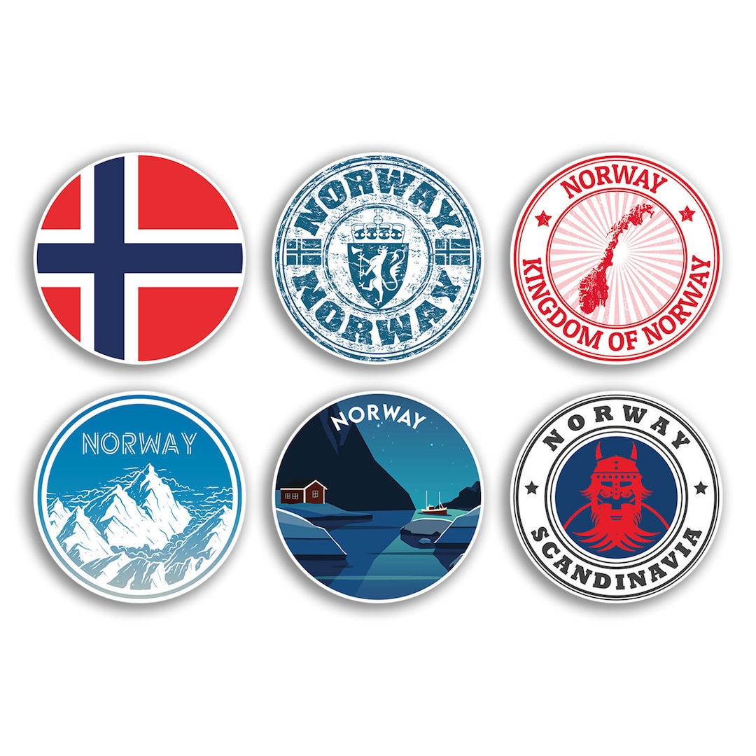 6 X 10cm Norway Vinyl Stickers - Norwegian Scandinavia Country City ...