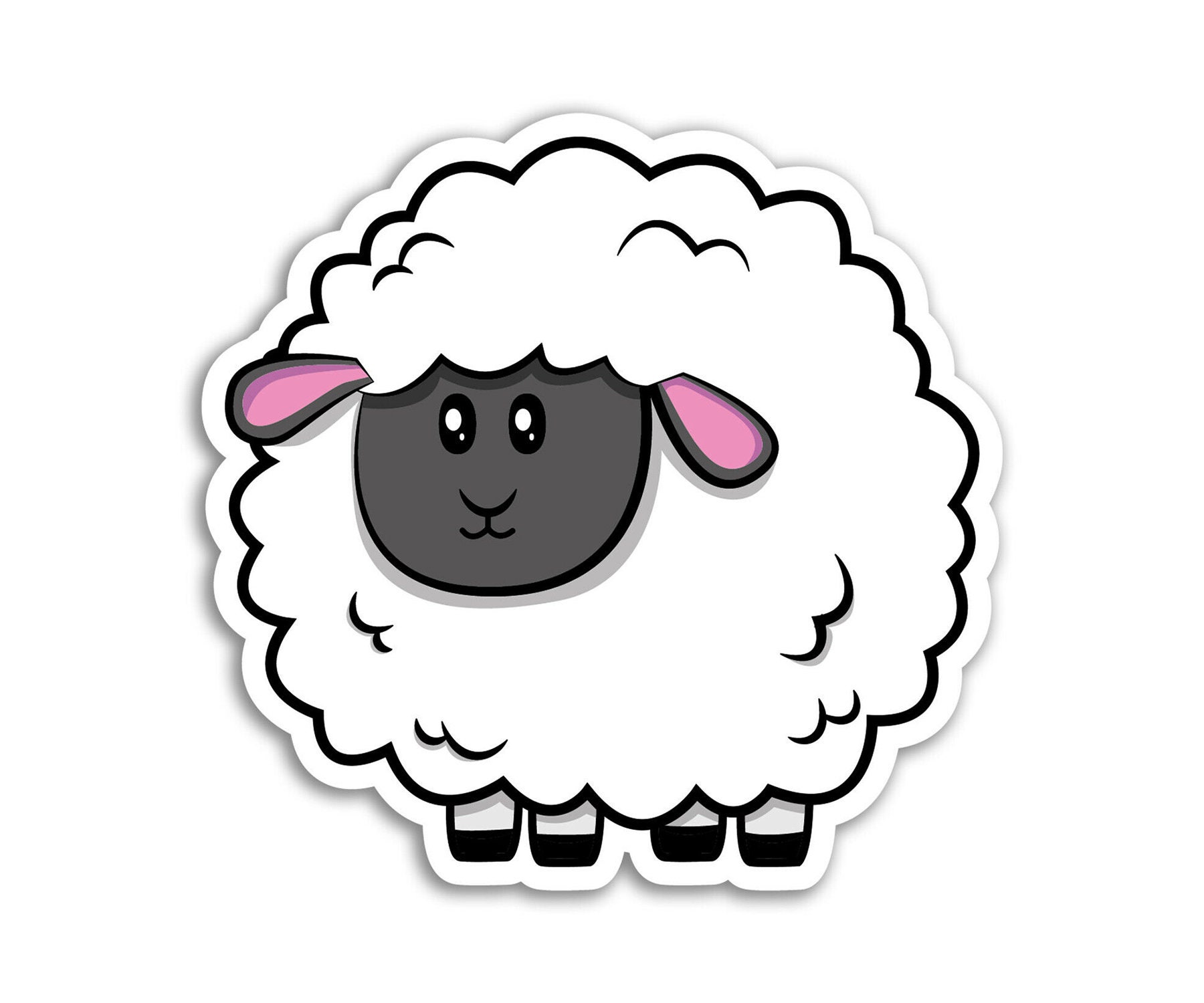 2 X 10cm Sheep Vinyl Stickers - Animal Farm Farmer Farming Girls ...