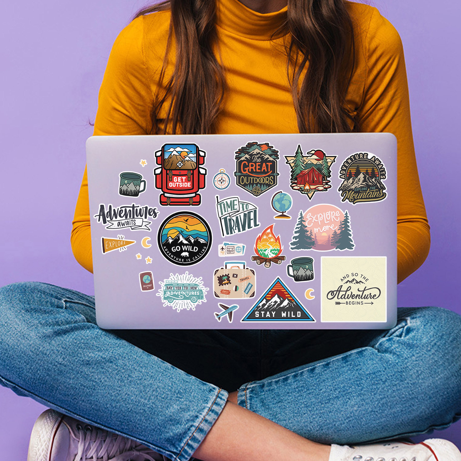 A4 Sticker Sheet Adventure Vinyl Stickers - Great Outdoors Explore Men ...
