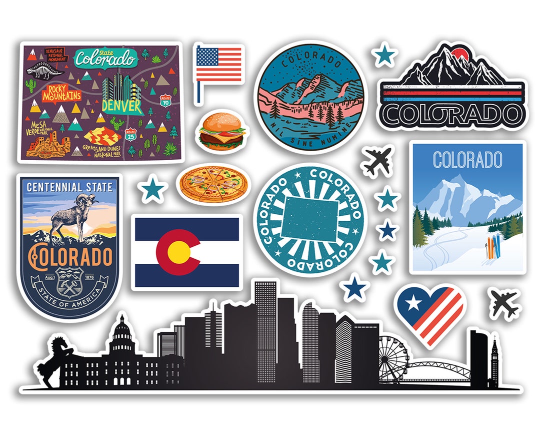 A5 Sticker Sheet Colorado Landmarks Vinyl Stickers - USA America States ...
