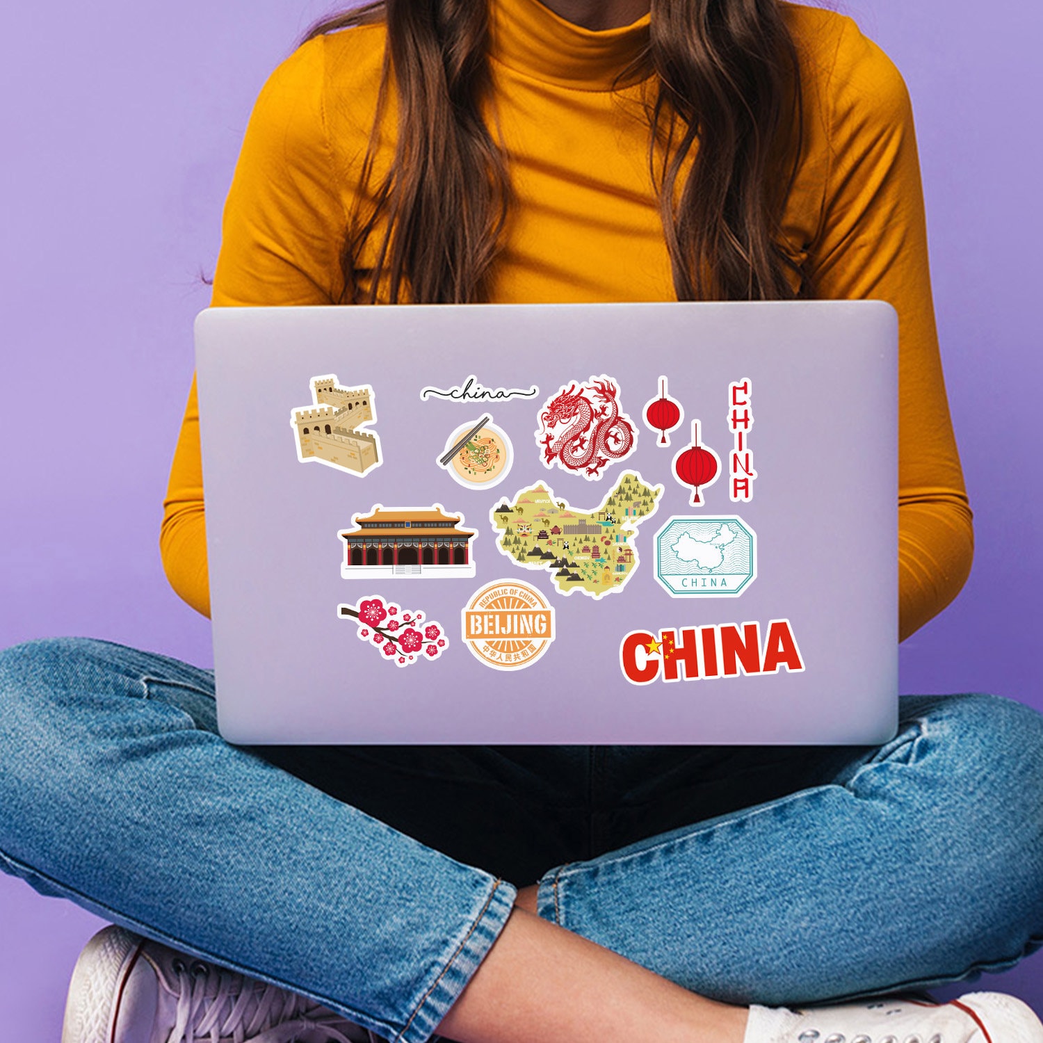 A5 Sticker Sheet China Landmarks Vinyl Stickers Chinese Map - Etsy UK