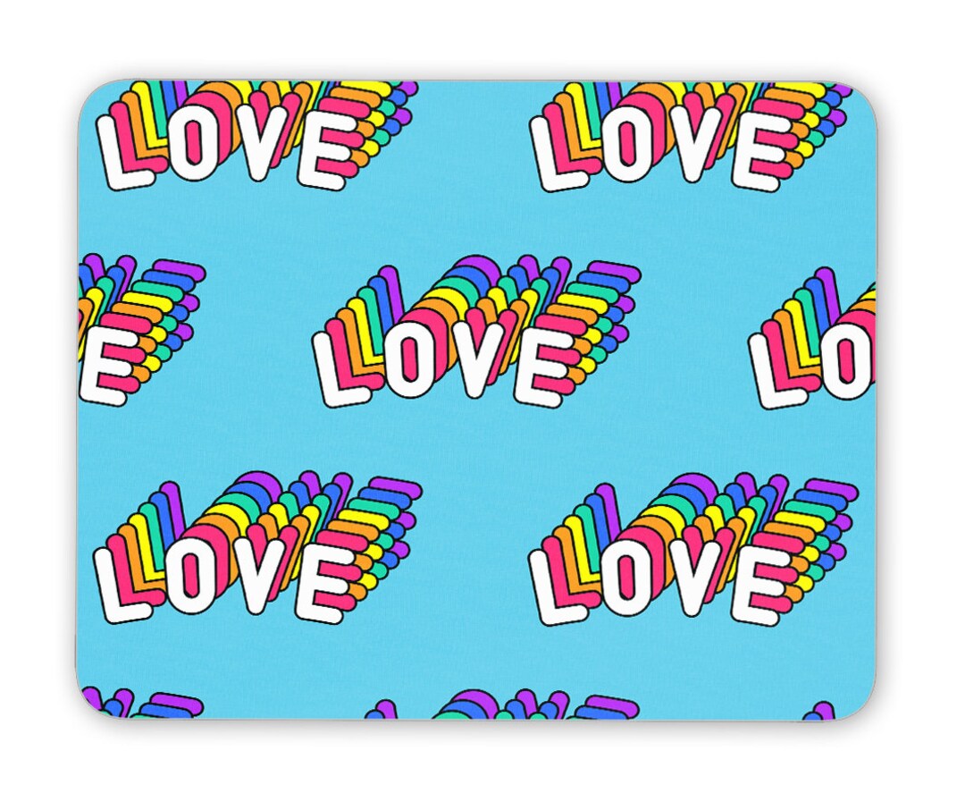 1 X Love Pride Mouse Mat - LGBTQ Gay Lesbian Rainbow Support Flag Desk ...