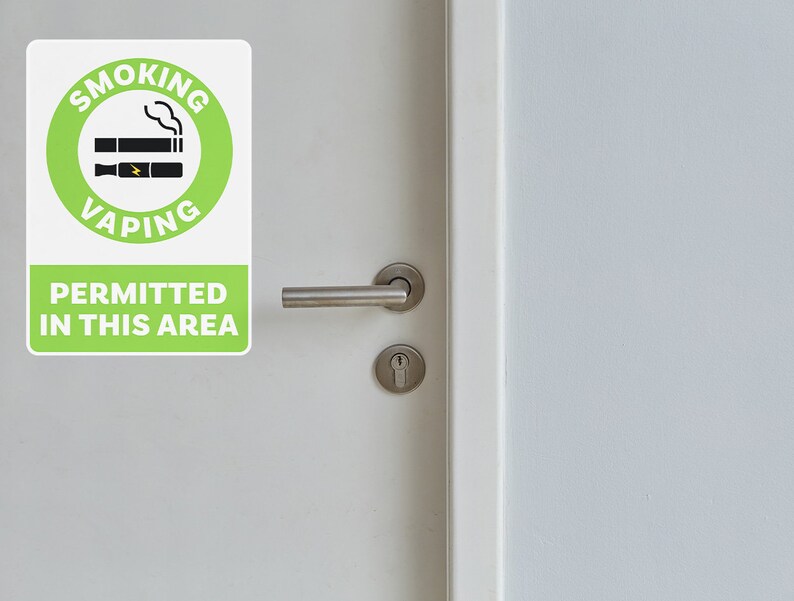 2 X 20cm Smoking Vaping Permitted Sign Vinyl Stickers Area - Etsy