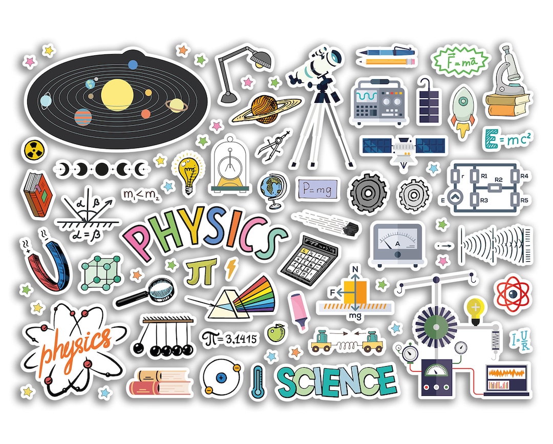 A4 Sticker Sheet Physics Vinyl Stickers - Science Astrology Exam Fan ...