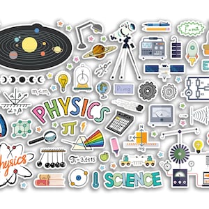 A4 Sticker Sheet Physics Vinyl Stickers - Science Astrology Exam Fan ...