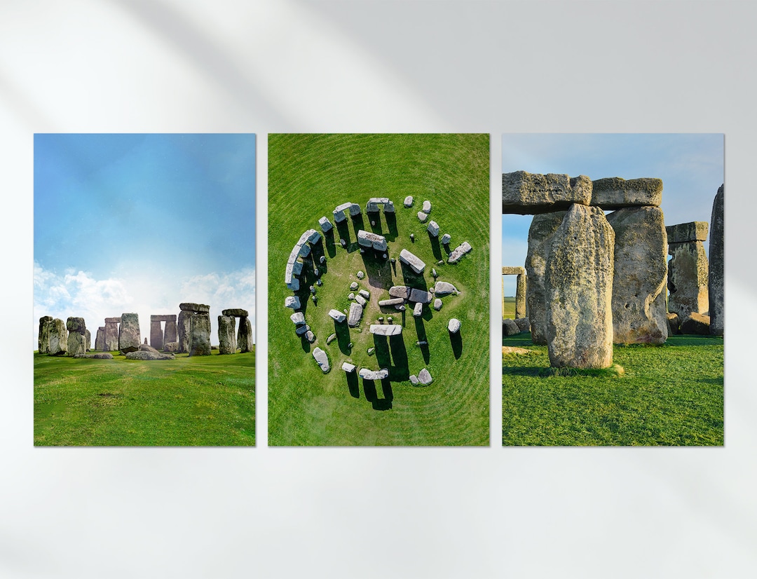 3 X Stonehenge Posters UK Travel England Trio of Prints Portrait Poster ...