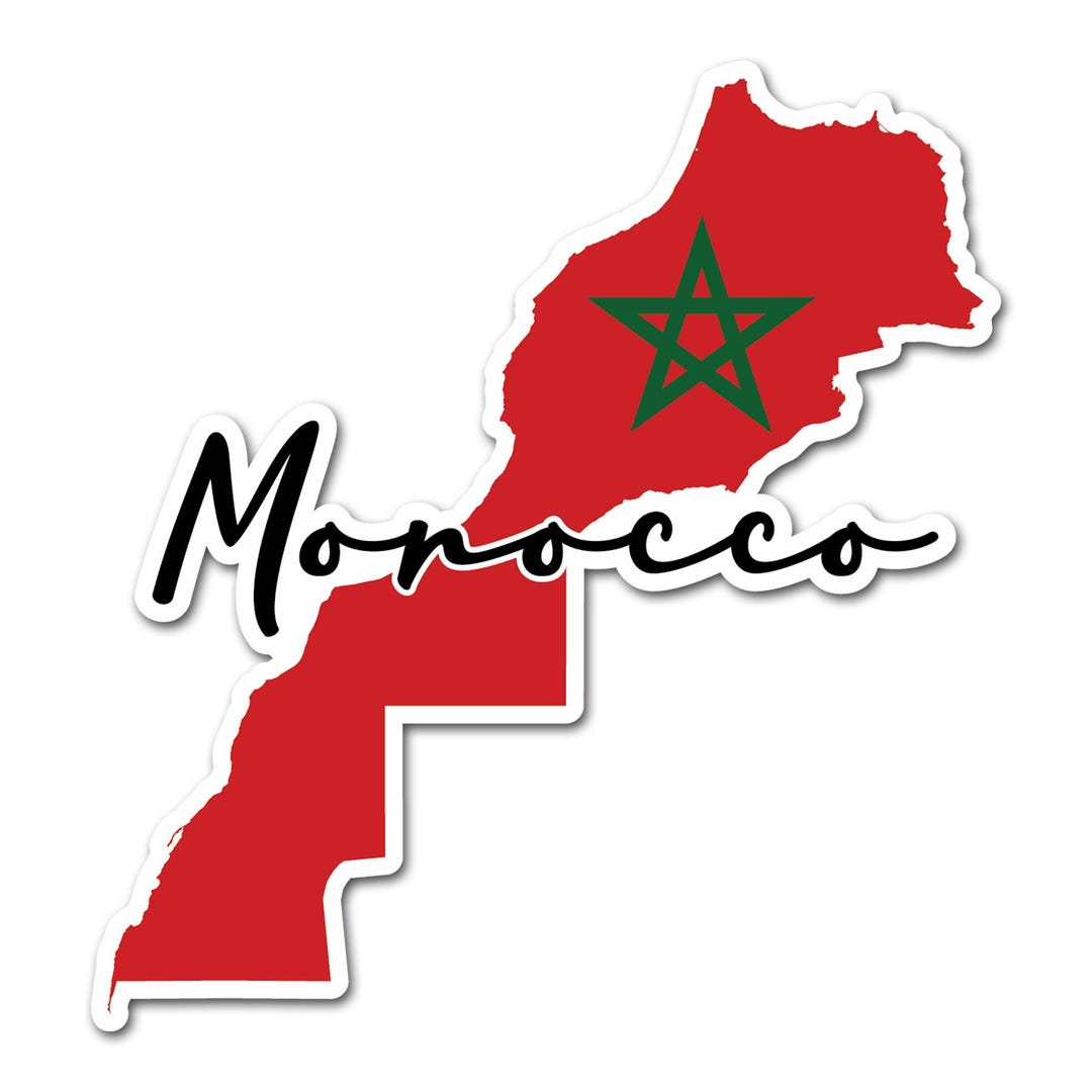 2 X 10cm Morocco Flag Vinyl Stickers - Moroccan Map Travel Holiday ...