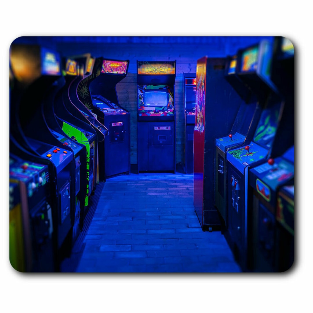1 X Vintage Arcade Mouse Mat - Gamer Geek Teen Gaming Kids Retro Desk ...