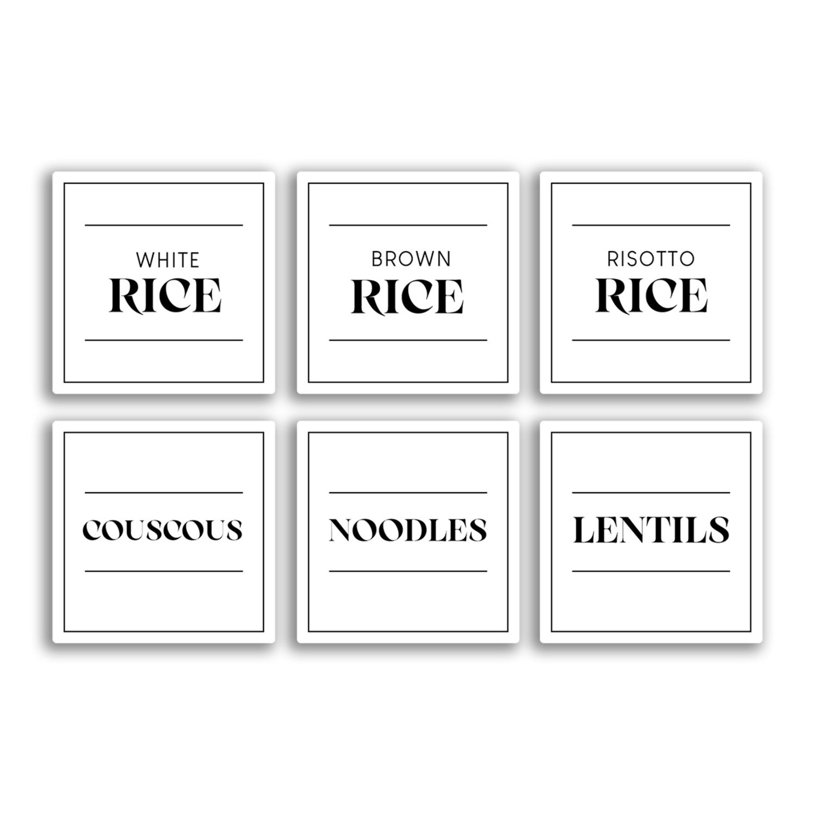 12 Modern Pasta Labels Vinyl Stickers - Pantry Kitchen Home Storage ...