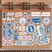 A5 Sticker Sheet England Blue Landmarks Vinyl Stickers UK GB London Map ...