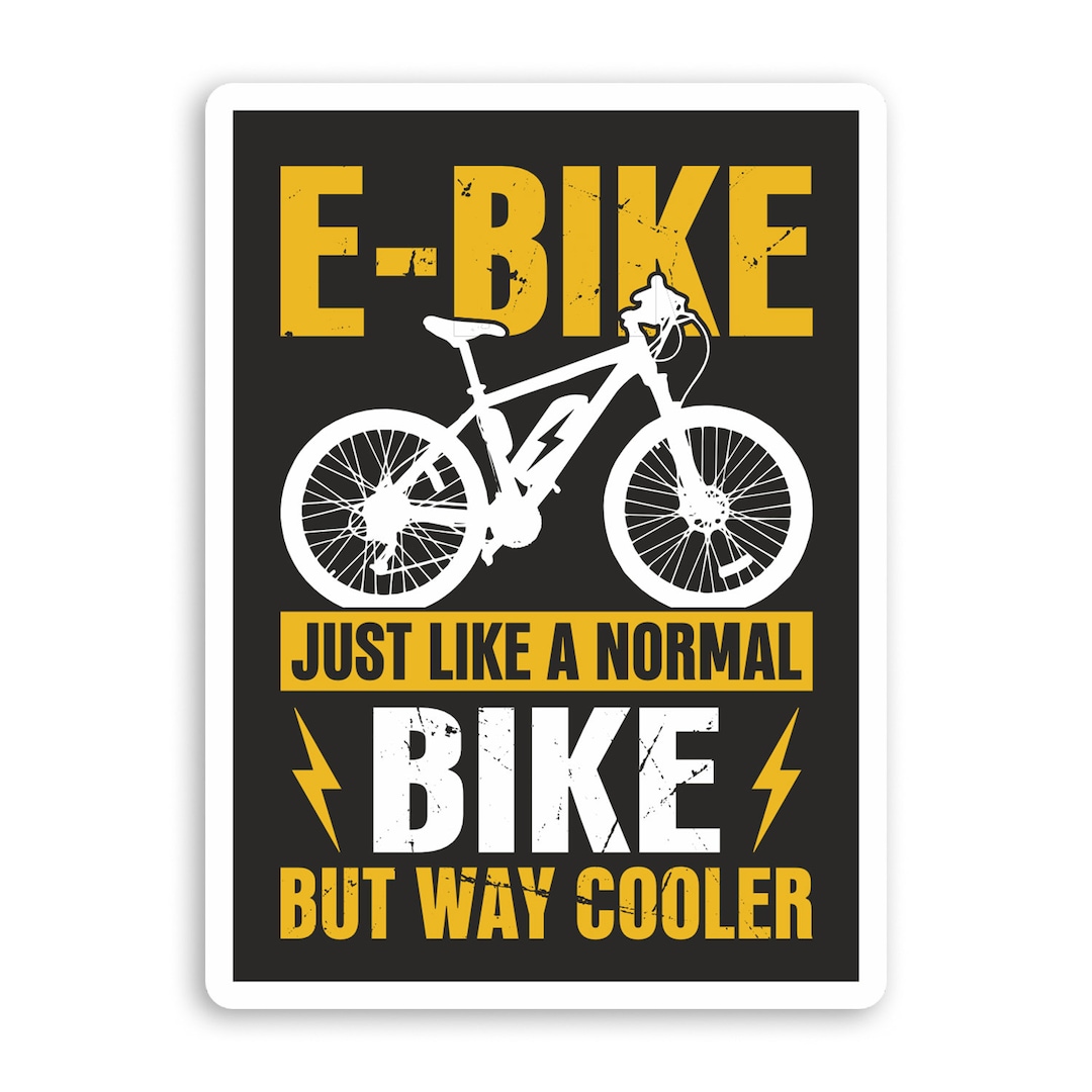 2 X 10cm E-bike Joke Vinyl Stickers Biker MTB Mountain Bike Funny ...