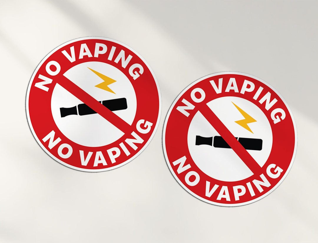 2 X 10cm No Vaping Sign Vinyl Stickers - Warning Vape Smoke Smoking ...