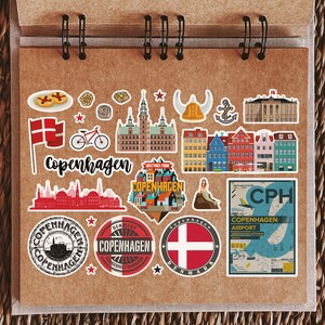 A5 Sticker Sheet Copenhagen Landmarks Vinyl Stickers - Denmark Beach ...
