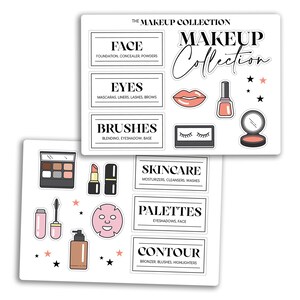 16 Modern Makeup Vinyl Stickers Organisation Girls Skincare Products ...