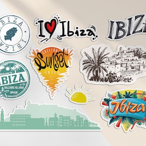 A5 Sticker Sheet Ibiza Landmarks Vinyl Stickers - Spain Spanish Summer ...