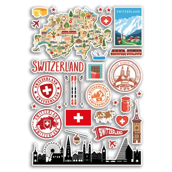 Switzerland Sticker - Etsy UK