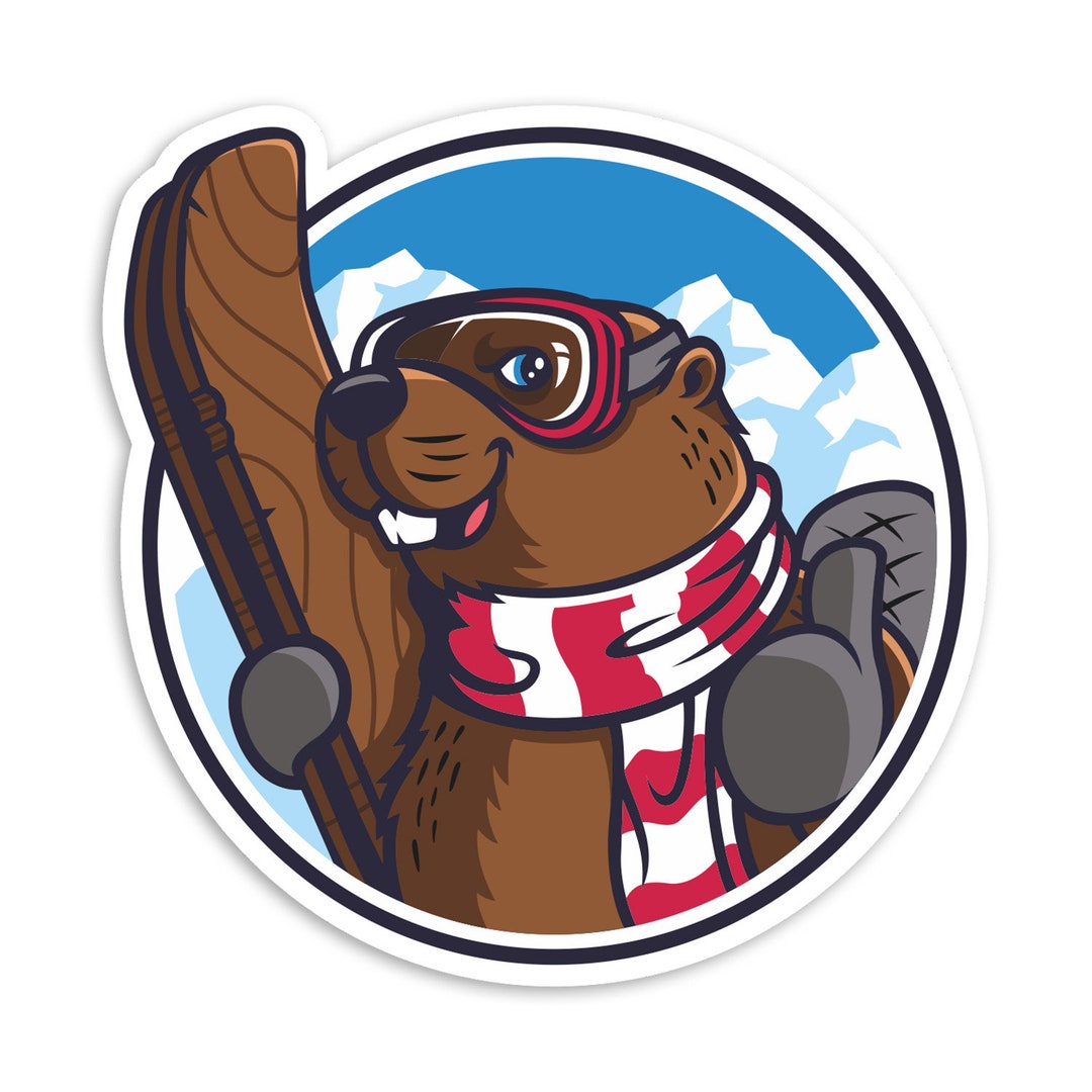 2 x 10 cm skiën bever vinylstickers - ski grappige grap sticker #70768 ...