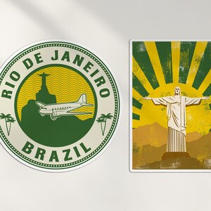 2 X 10cm Rio De Janeiro Vinyl Stickers - Brazil Country Map Flag ...