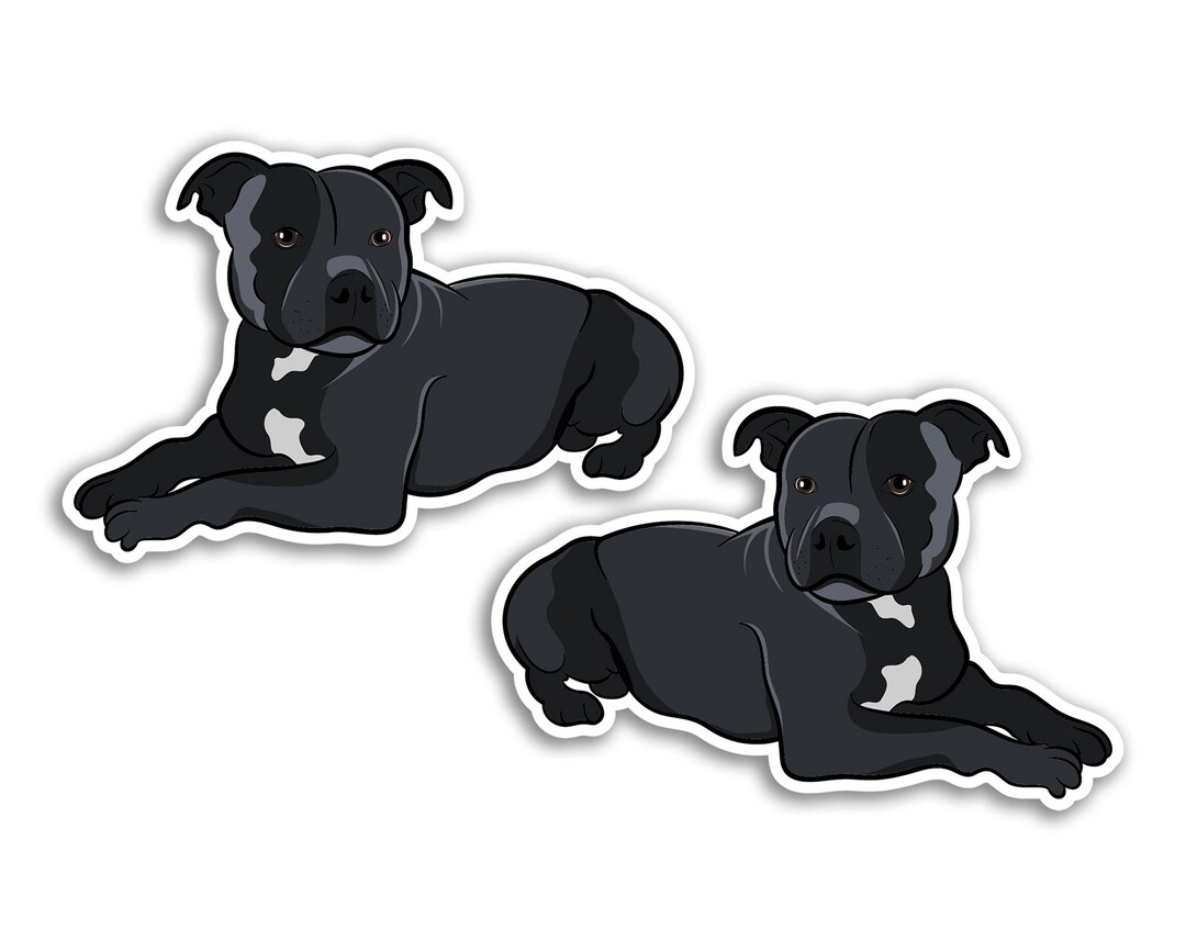2 X 10cm Staffy Dog Vinyl Stickers - Blue Staffordshire Bull Terrier ...