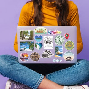 A4 Sticker Sheet Maldives Landmarks Vinyl Stickers - Summer Travelling ...