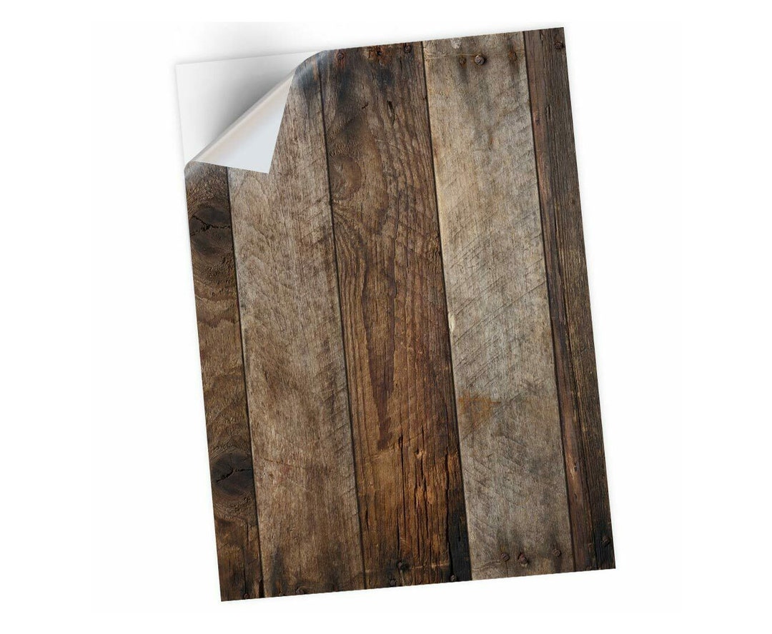 1 X Vinyl Sticker Sheet - Wood Effect Panels Wooden Planks Brown Home ...