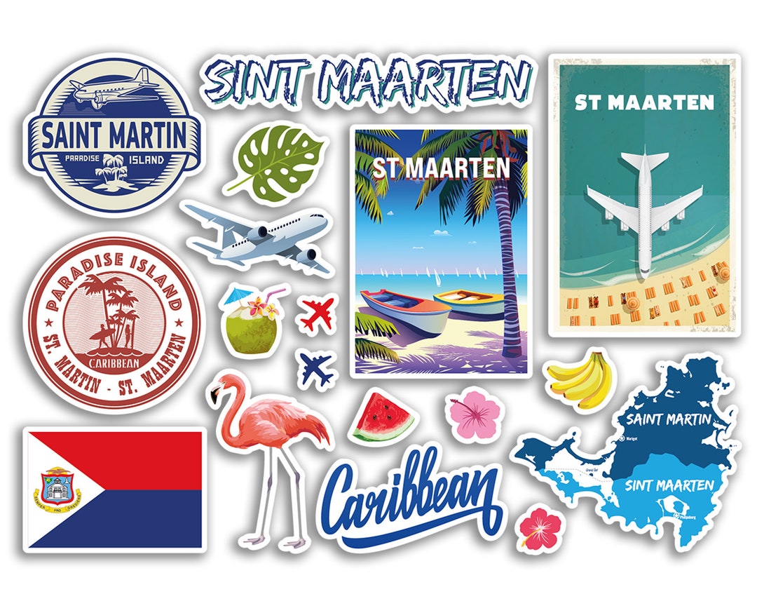 A5 Sticker Sheet St Maarten Vinyl Stickers - Saint Martin Caribbean ...
