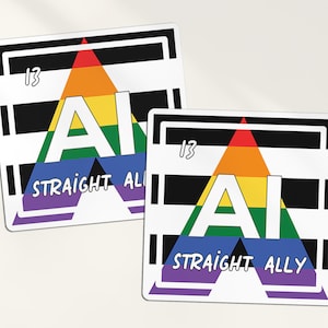 2 X 10cm Straight Ally Chemical Element Vinyl Stickers - Pride LGBTQ ...