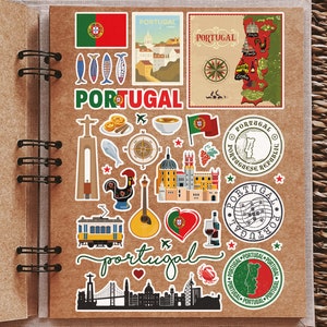 A4 Sticker Sheet Portugal Landmarks Vinyl Stickers - Portuguese City ...