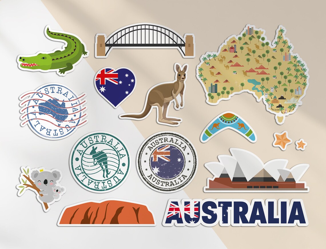A5 Sticker Sheet Australia Landmarks Vinyl Stickers - Etsy UK