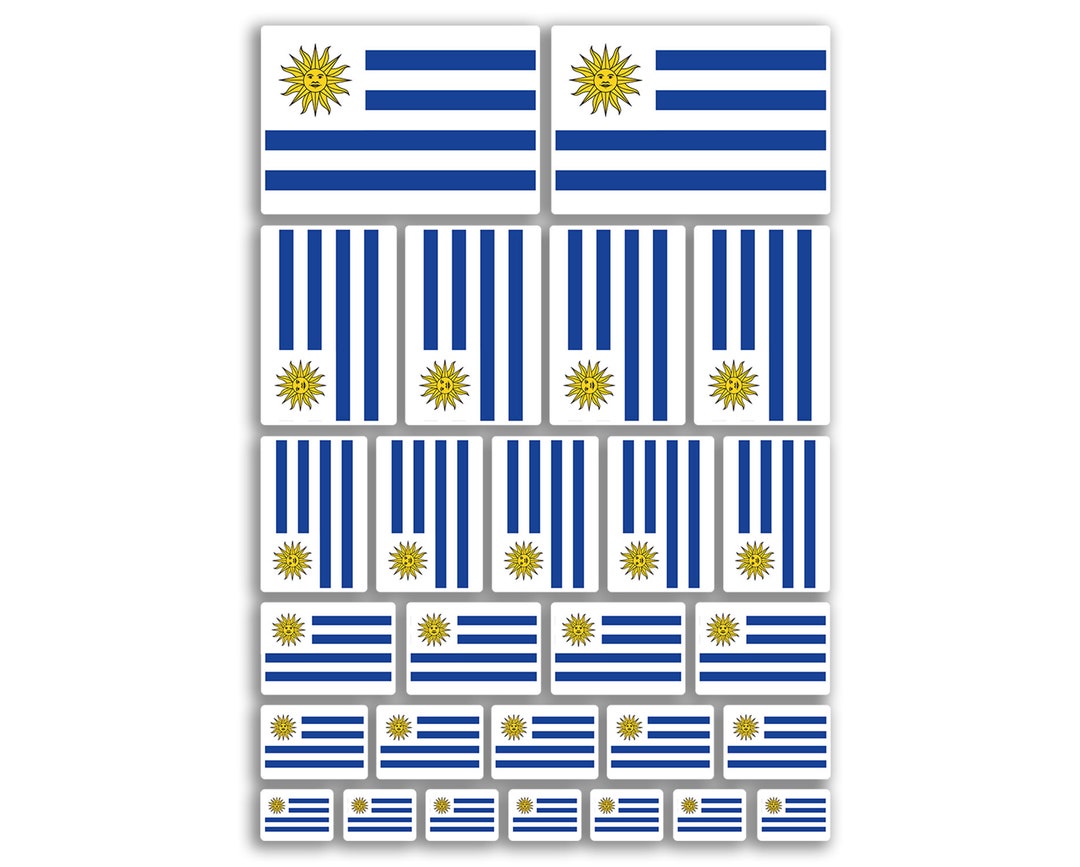 A4 Sticker Sheet Uruguay Flags Vinyl Stickers Uruguayan Country America ...