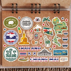 A5 Sticker Sheet Chiang Mai Landmarks Vinyl Stickers Thailand Sea Stamp ...