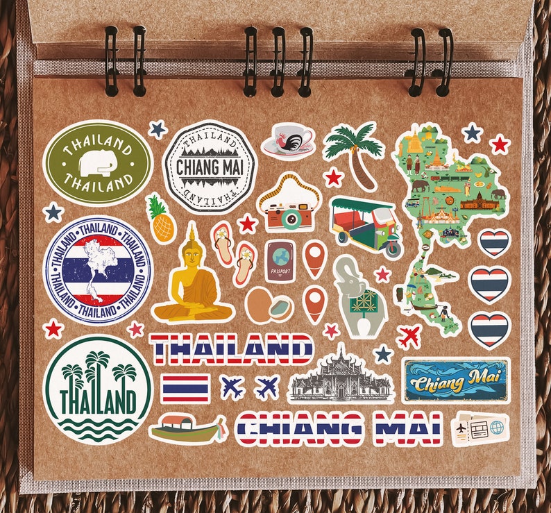 A5 Sticker Sheet Chiang Mai Landmarks Vinyl Stickers - Thailand Sea ...