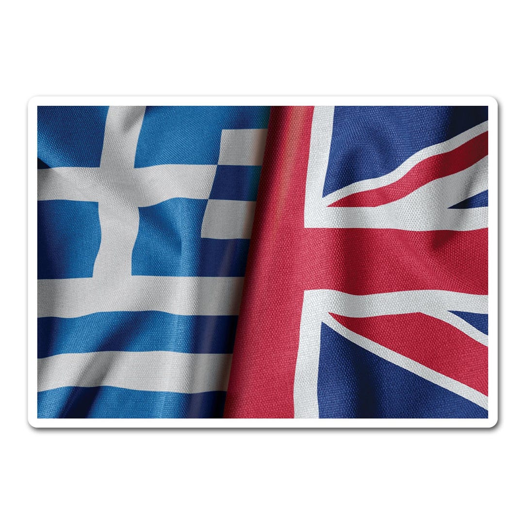 2 X 10cm Greece Union Jack Flag Vinyl Stickers - Greek Mixed Flags UK ...