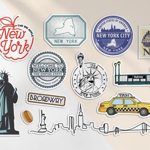 A5 Sticker Sheet New York Landmarks Vinyl Stickers - NYC America City ...