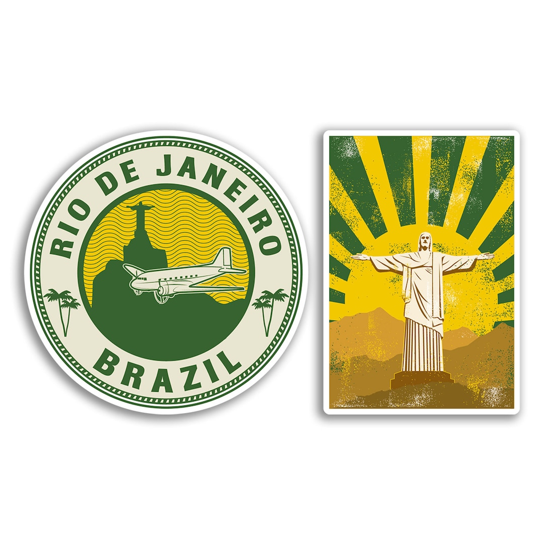 2 X 10cm Rio De Janeiro Vinyl Stickers - Brazil Country Map Flag ...