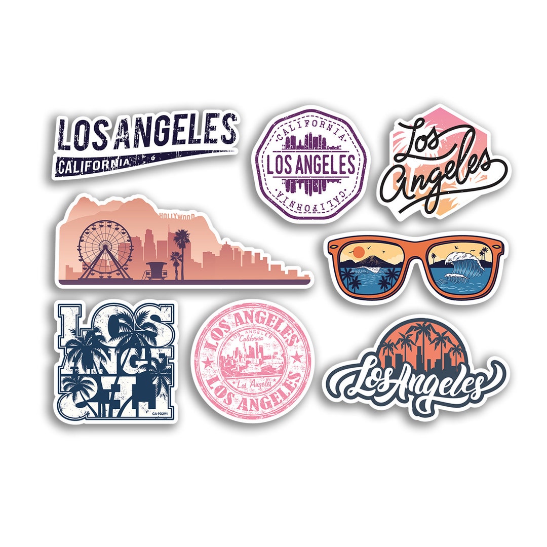 A5 Sticker Sheet Los Angeles Landmarks Vinyl Stickers - California ...