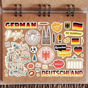 A5 Sticker Sheet German Vinyl Stickers - Deutschland Germany School ...