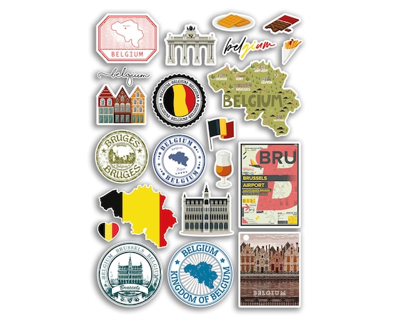 A4 Sticker Sheet Belgium Vinyl Stickers Brussels Bruge City - Etsy UK