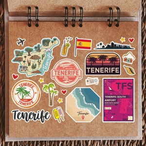 A5 Sticker Sheet Tenerife Landmarks Vinyl Stickers - Spain Spanish ...