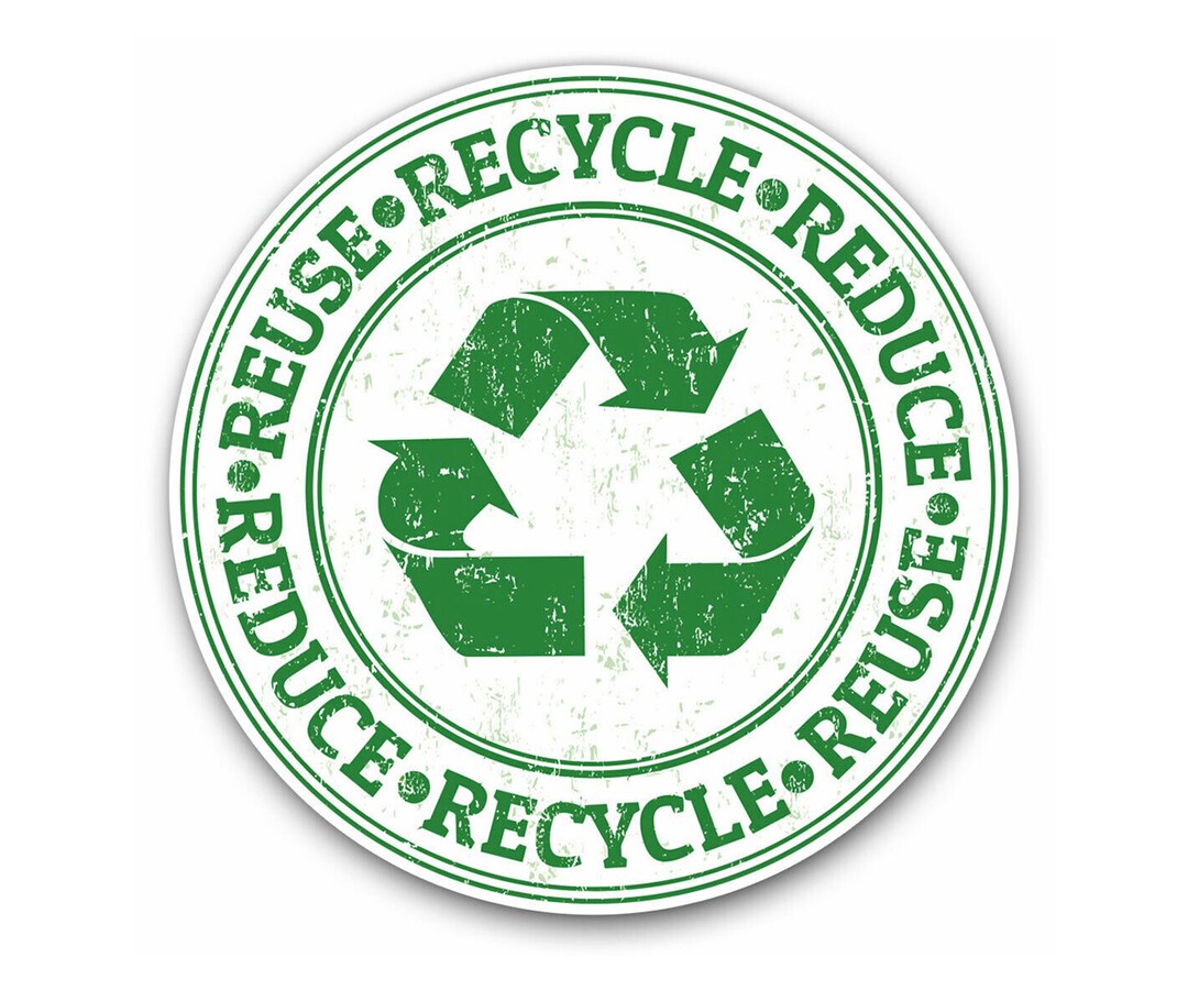 2 X 10cm Recycle Vinyl Stickers Reuse Reduce Environmentally Friendly ...