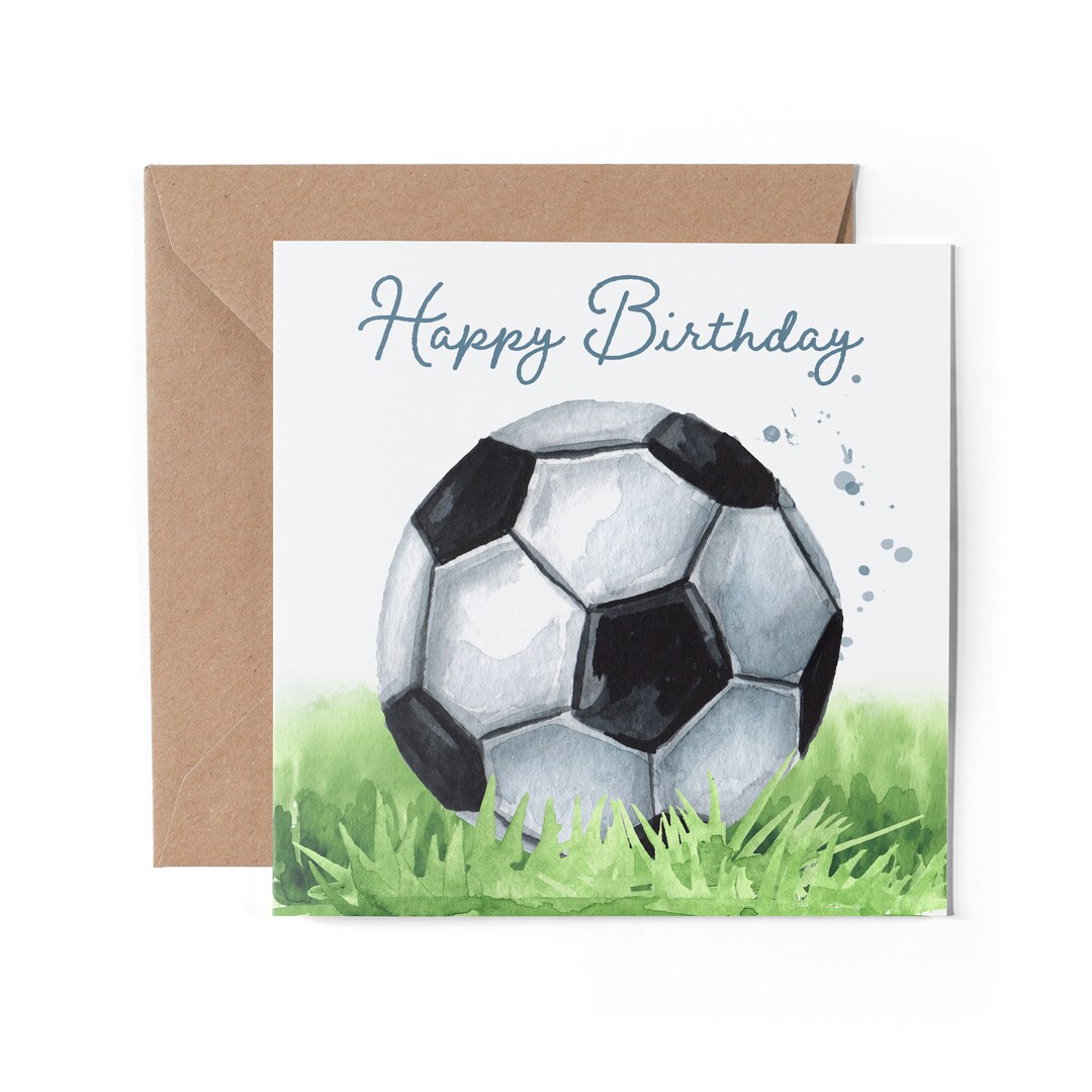 1 X Greeting Card Football Match Soccer Sports Kids Men's Boy's Thank ...
