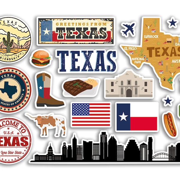 30 Texas Lone Star State Stickers - Etsy