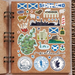 A4 Sticker Sheet Scotland Landmarks Vinyl Stickers - Scottish City Map ...