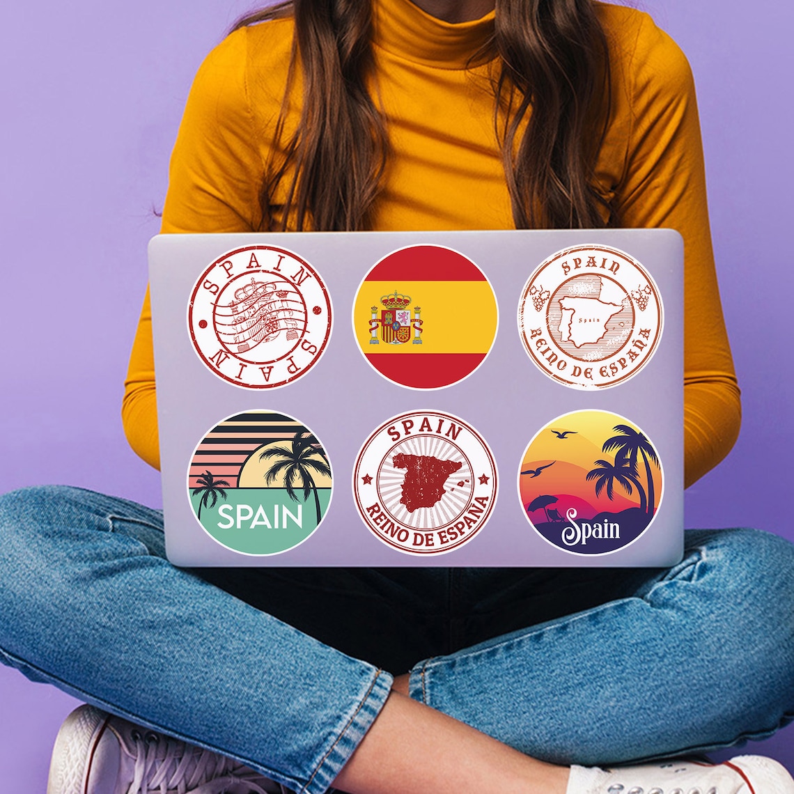6 X 10cm Spain Vinyl Stickers - Spanish Country City Travel Map Flag ...
